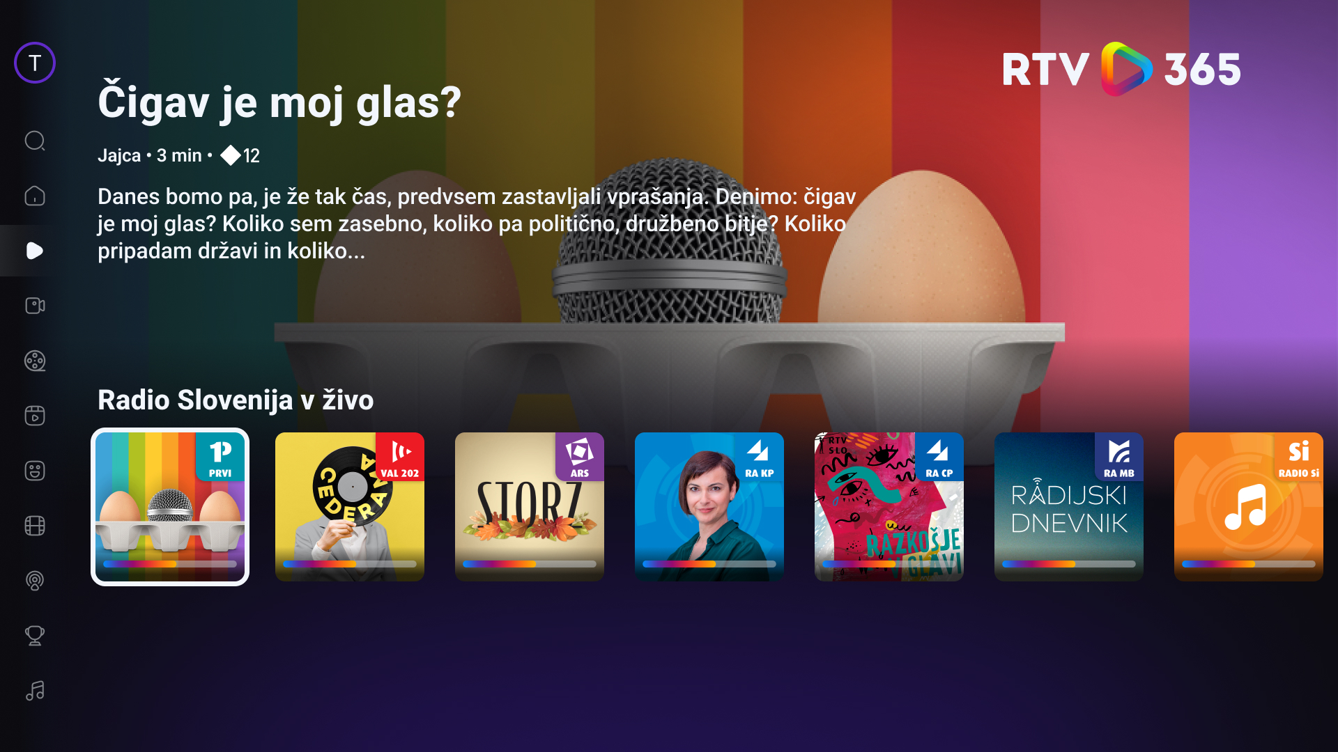 Aplikacija RTV 365 na NEO Smartboxu - Telekom Slovenije