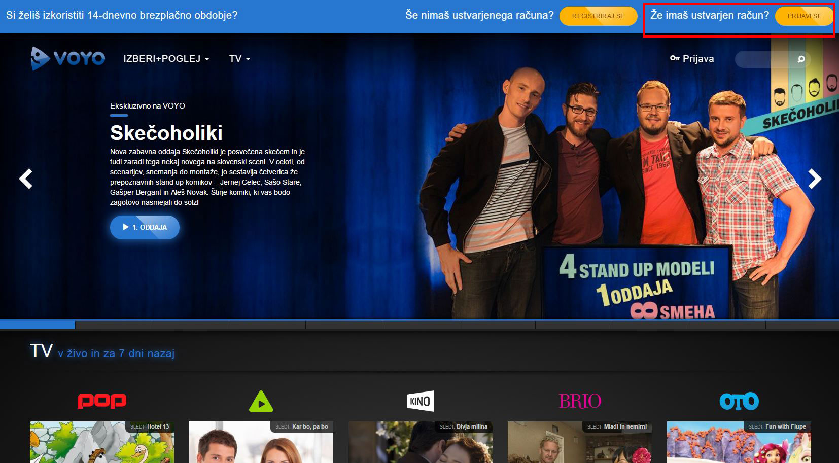 Prijava na VOYO - Telekom Slovenije