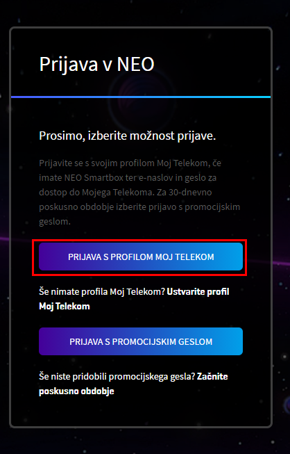 Spletno mesto neo.io - Telekom Slovenije